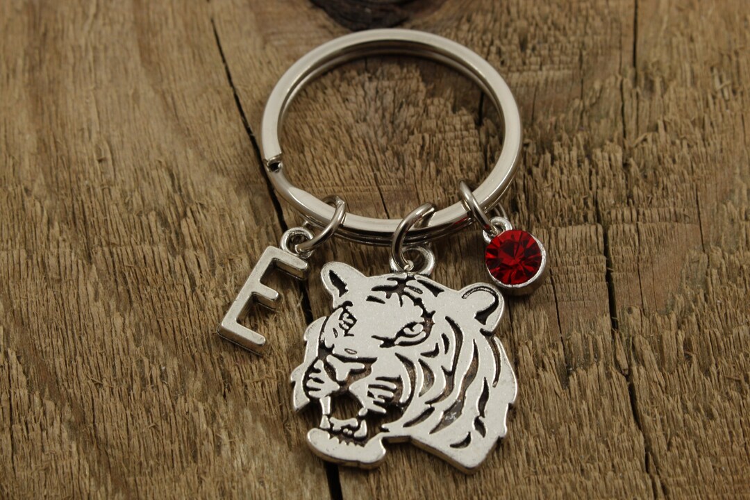 Tiger Keyring, Tiger Keychain, Tiger Bag Charm, Personalised Keyring ...