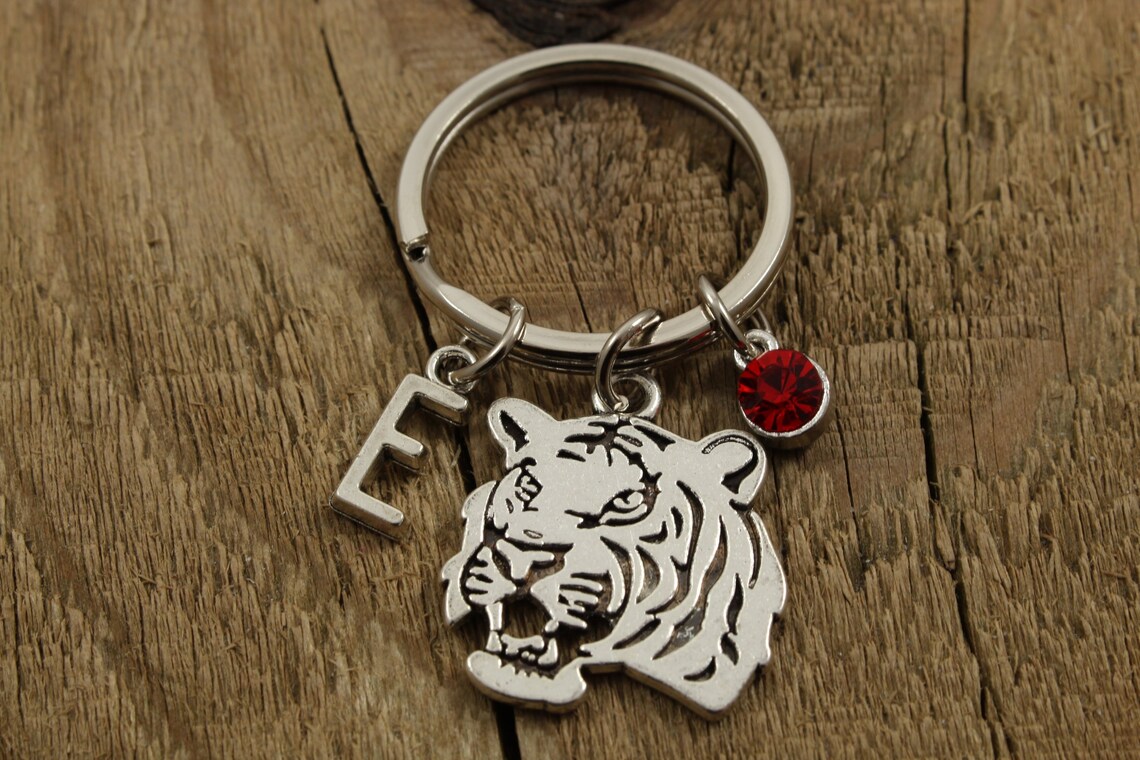 Tiger keyring tiger keychain tiger bag charm personalised | Etsy