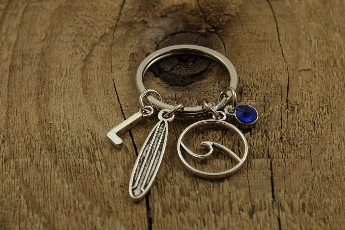 Surfer Keyring Surfer Keychain Surfer Keychain Personalised | Etsy UK