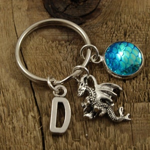 Dragon Keyring, Dragon Keychain, Dragon Scale Keyring, Personalised ...