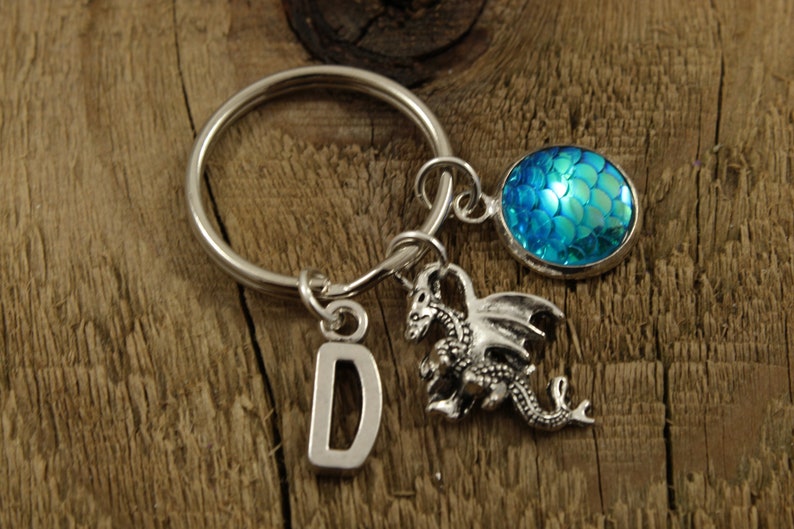 Dragon Keyring, Dragon Keychain, Dragon Scale Keyring, Personalised ...
