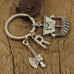 Viking Keychain, Viking Keyring, Axe Charm, Personalised Keyring ...