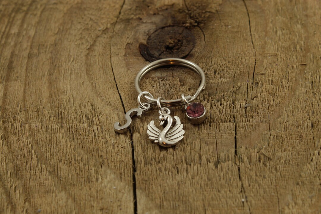 Swan Keyring, Swan Keychain, Personalized Swan Keyring, Swan Gift ...