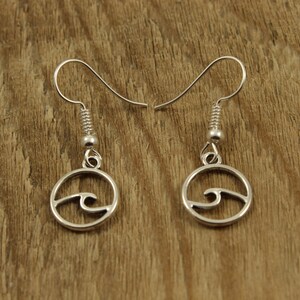 Silver Wave Earrings, Wave Earrings, Crest of Wave Earrings, Wave ...