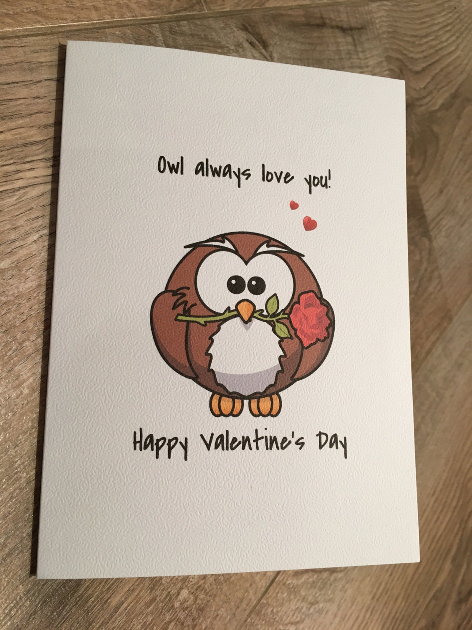 Owl Valentines card owl themed Valentine card owl love card | Etsy