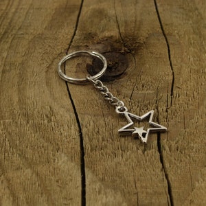 Star Keyring, Star Keychain, Silver Star Keyring, Star Gift, Astrology ...