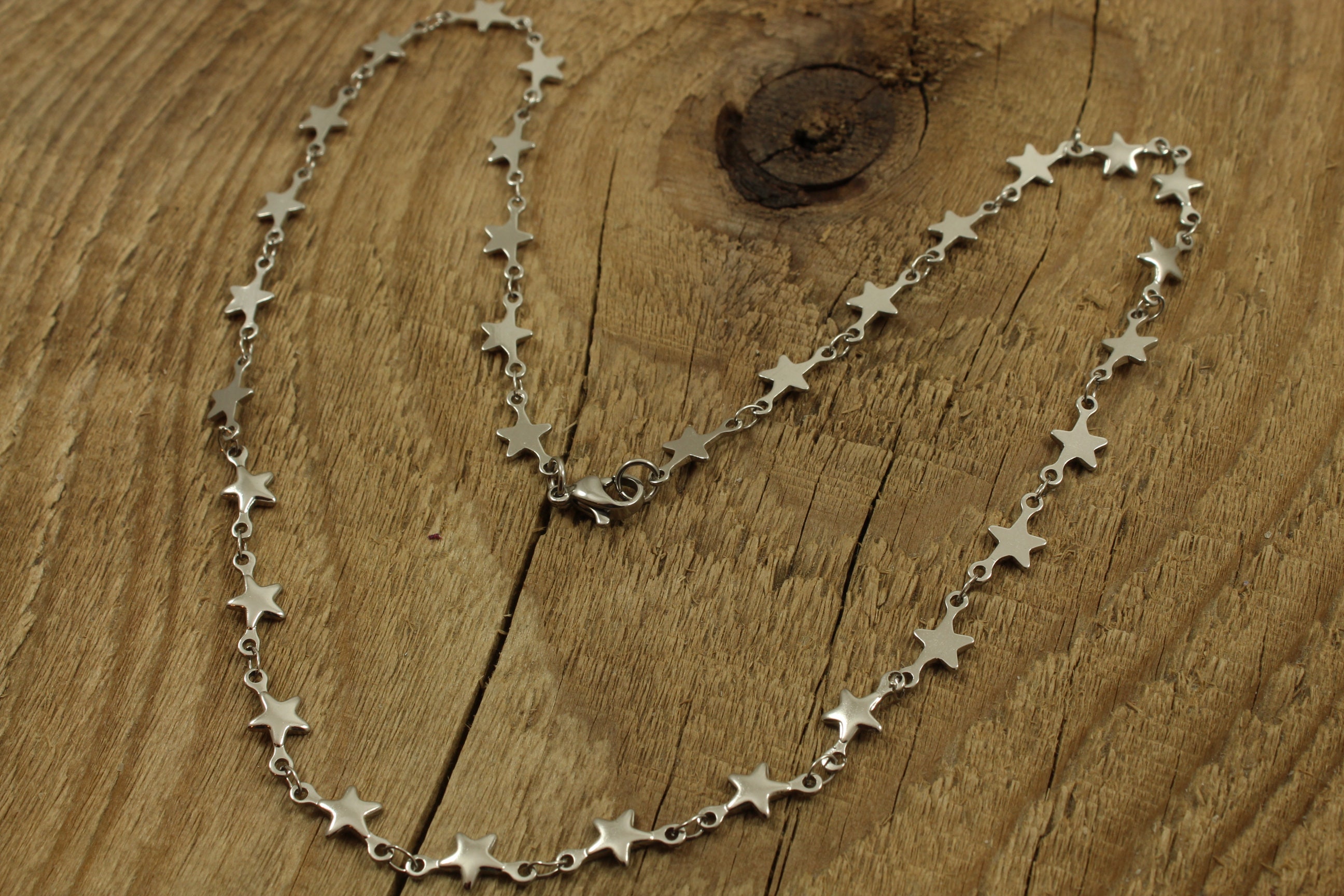 Silver Star Chain Necklace Silver Star Necklace Star - Etsy UK