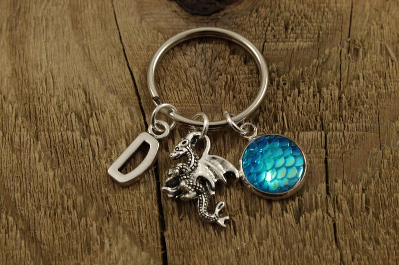 Dragon Keyring, Dragon Keychain, Dragon Scale Keyring, Personalised ...