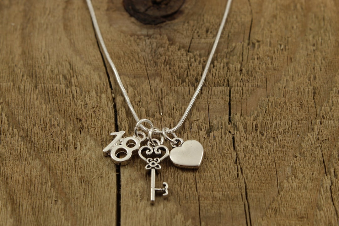 18 Necklace, 18th Birthday Gift, 18 Pendant Necklace, 18th Necklace ...