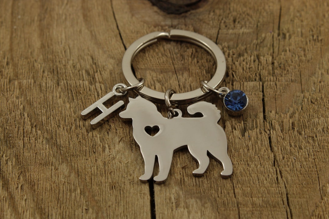 Husky Keyring, Husky Keychain, Silver Husky Keychain, Husky Lover ...