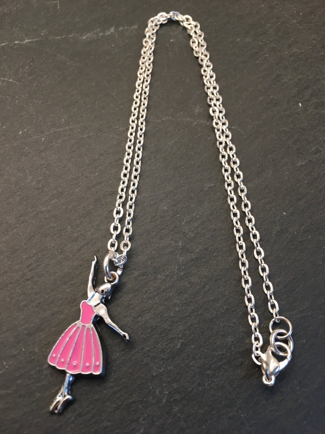 Dancer Charm Necklace Dancer Necklace Dancing Girl | Etsy