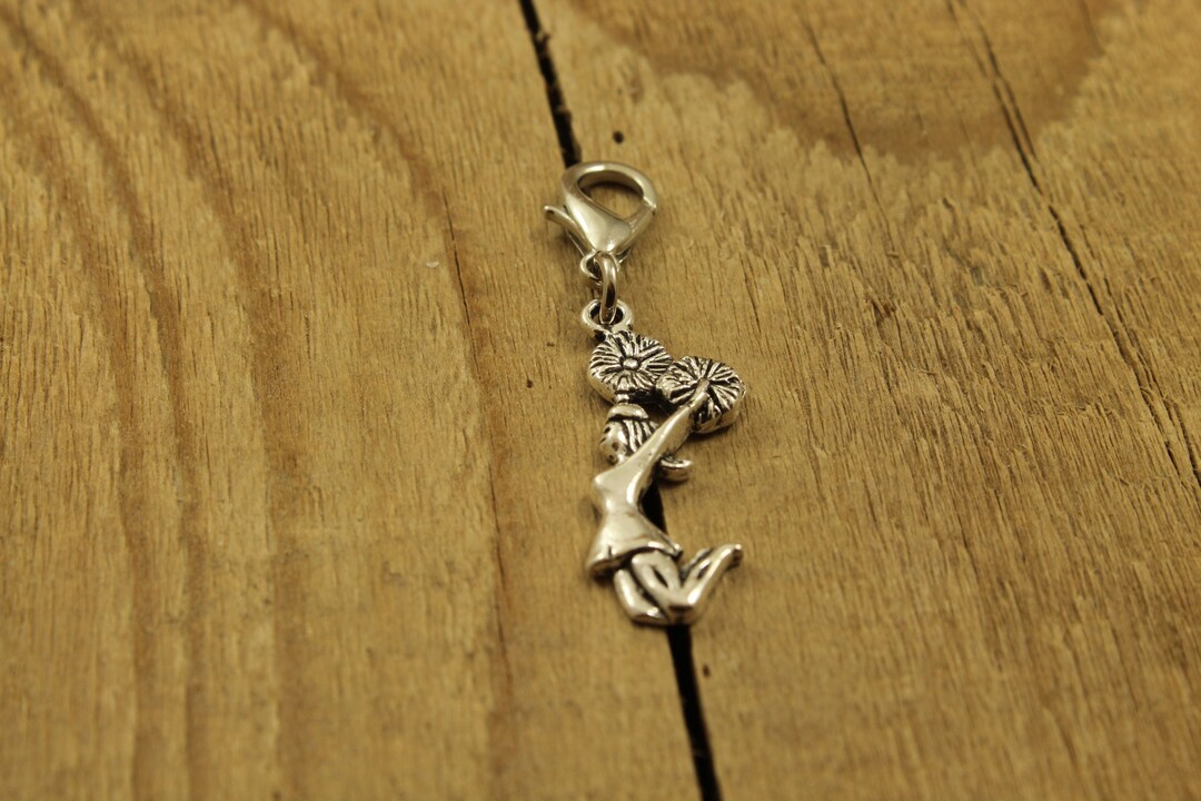 Cheerleader Zipper Charm, Cheerleader Clip, Zipper Charm, Cheerleader ...