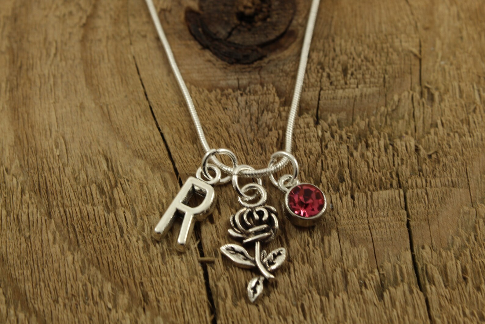 Rose Necklace Rose Pendant Rose Charm Personalised - Etsy UK