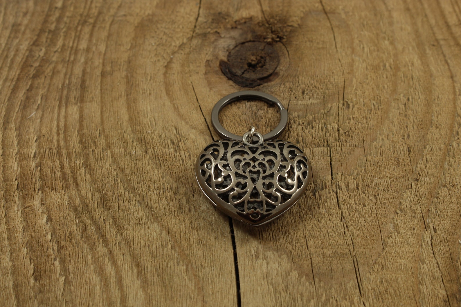 3d Heart Keyring, Heart Keychain, 3d Heart Keychain, Silver Heart ...