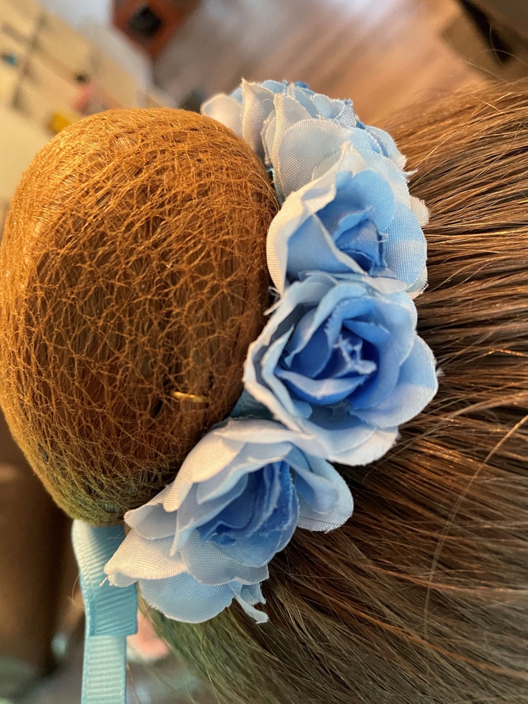 Blue Bun Wrap, Floral Bun Wrap, Blue Rose Wrap, Rose Bun Wrap, Ballet ...