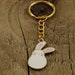 Rabbit Keychain Rabbit Keyring Gold Bunny Keyring Enamel - Etsy
