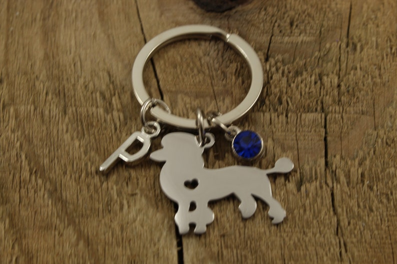 Poodle Keyring Poodle Keychain Silver Poodle Keychain - Etsy