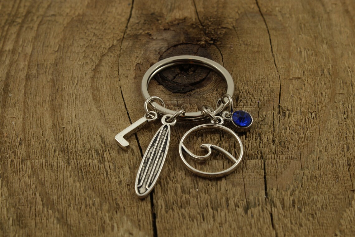 Surfer Keyring Surfer Keychain Surfer Keychain Personalised | Etsy UK