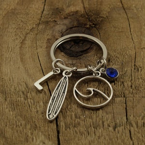 Surfer Keyring, Surfer Keychain, Surfer Keychain, Personalised Gift ...