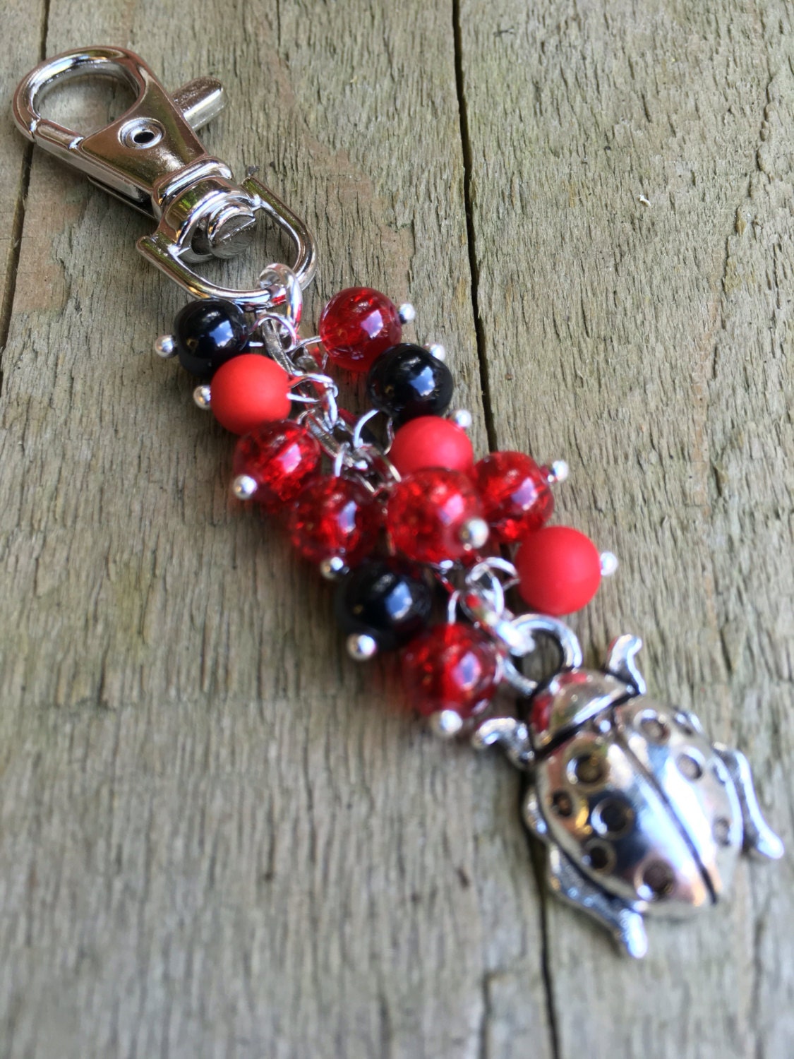 Ladybird Bag Charm Silver Ladybird Keyring Ladybird Charm - Etsy UK
