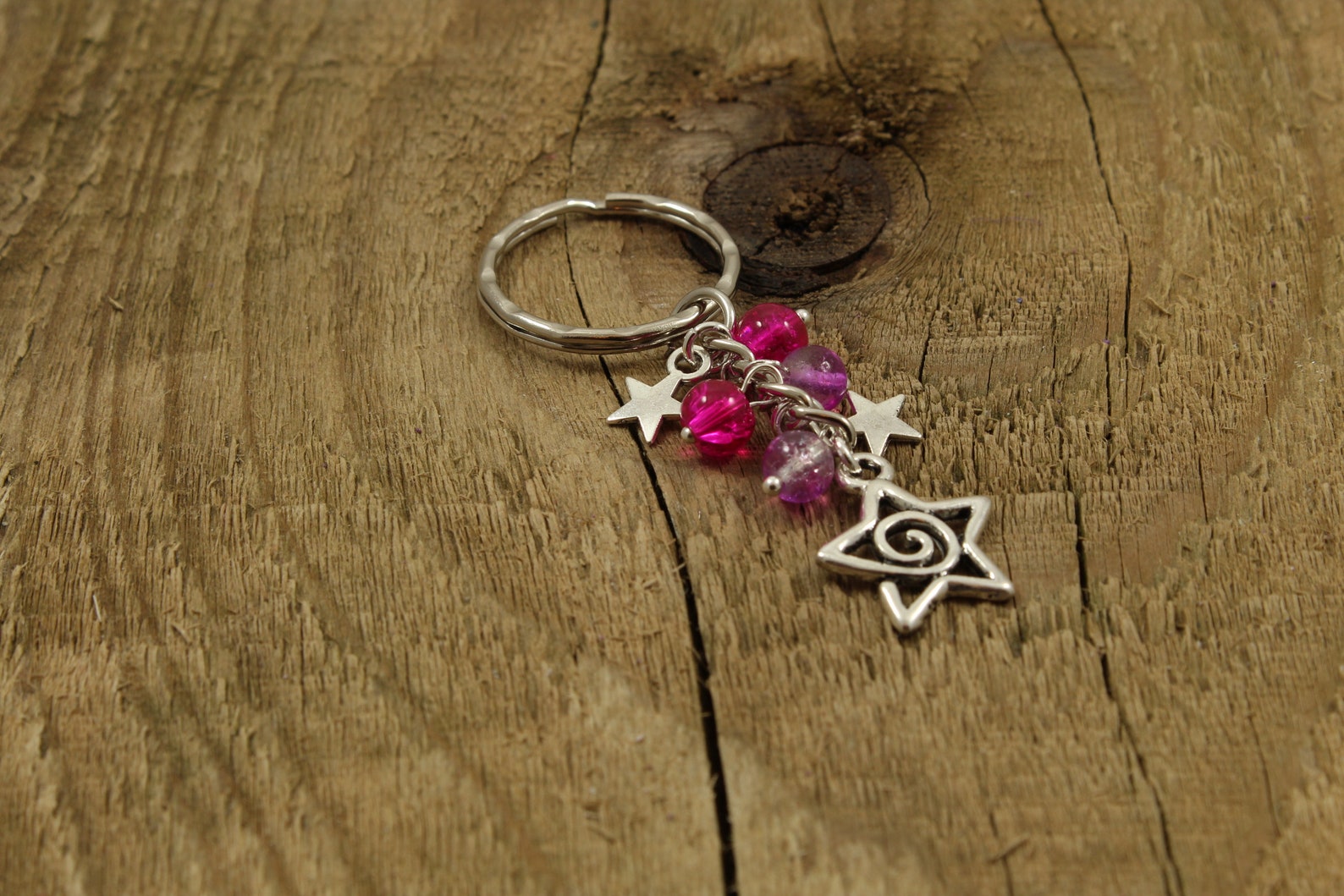 Star Bag Charm, Silver Star Keyring, Star Gift, Silver Star Keychain ...