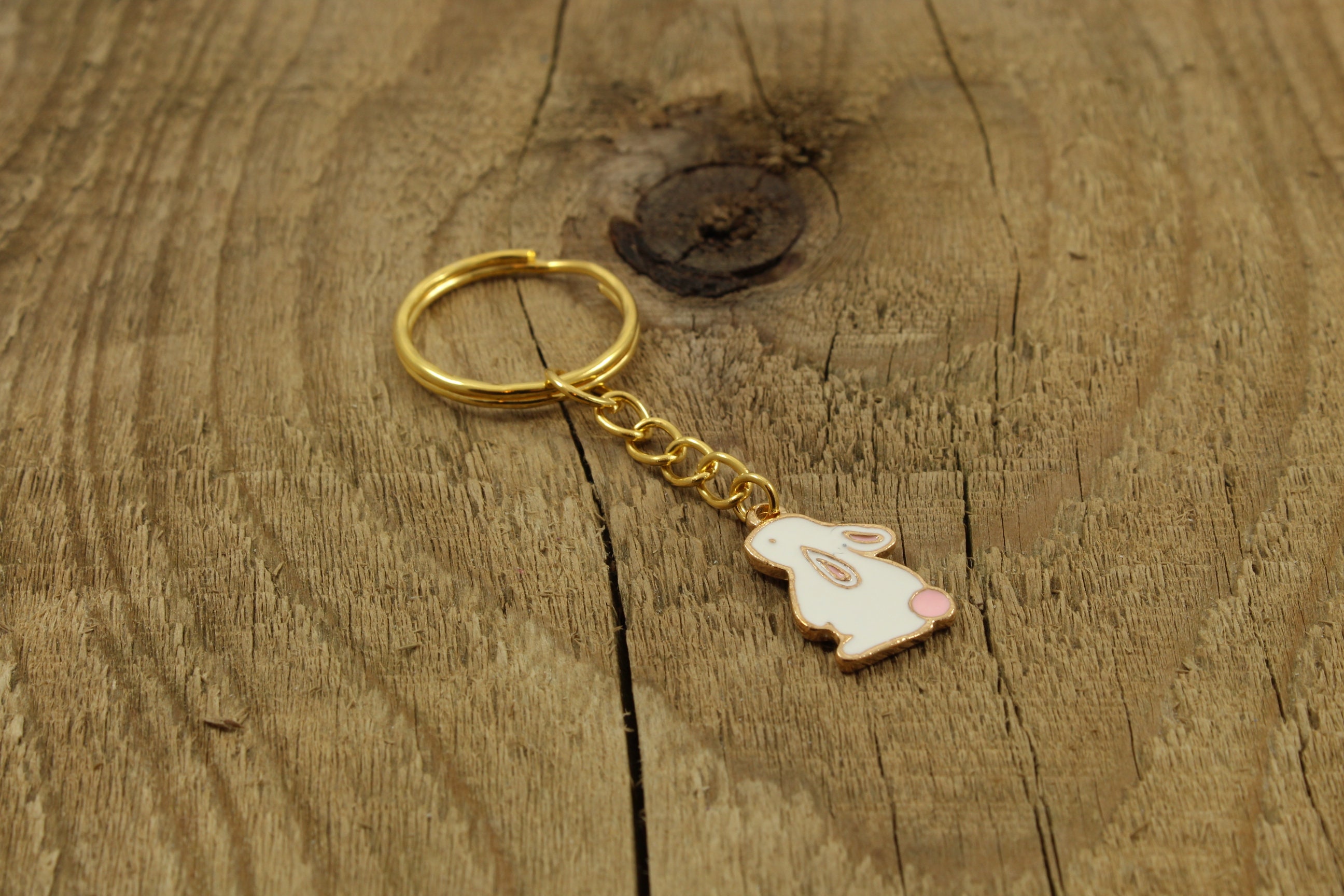 Cute Bunny Keyring, Rabbit Keychain, Gold Bunny Keyring, Rabbit Keyring ...