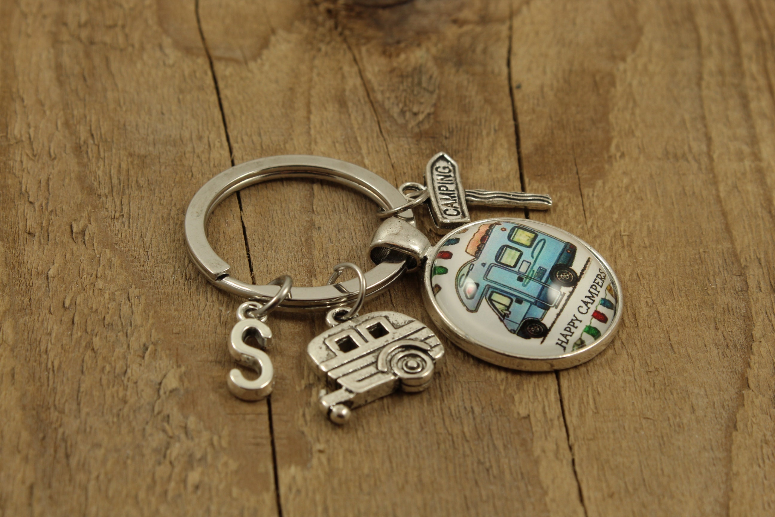 Happy Camper Caravan Keyring Caravan Keychain Caravan Gift - Etsy Singapore