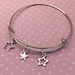 Silver Star Bangle Star Themed Bangle Star Bracelet Silver - Etsy