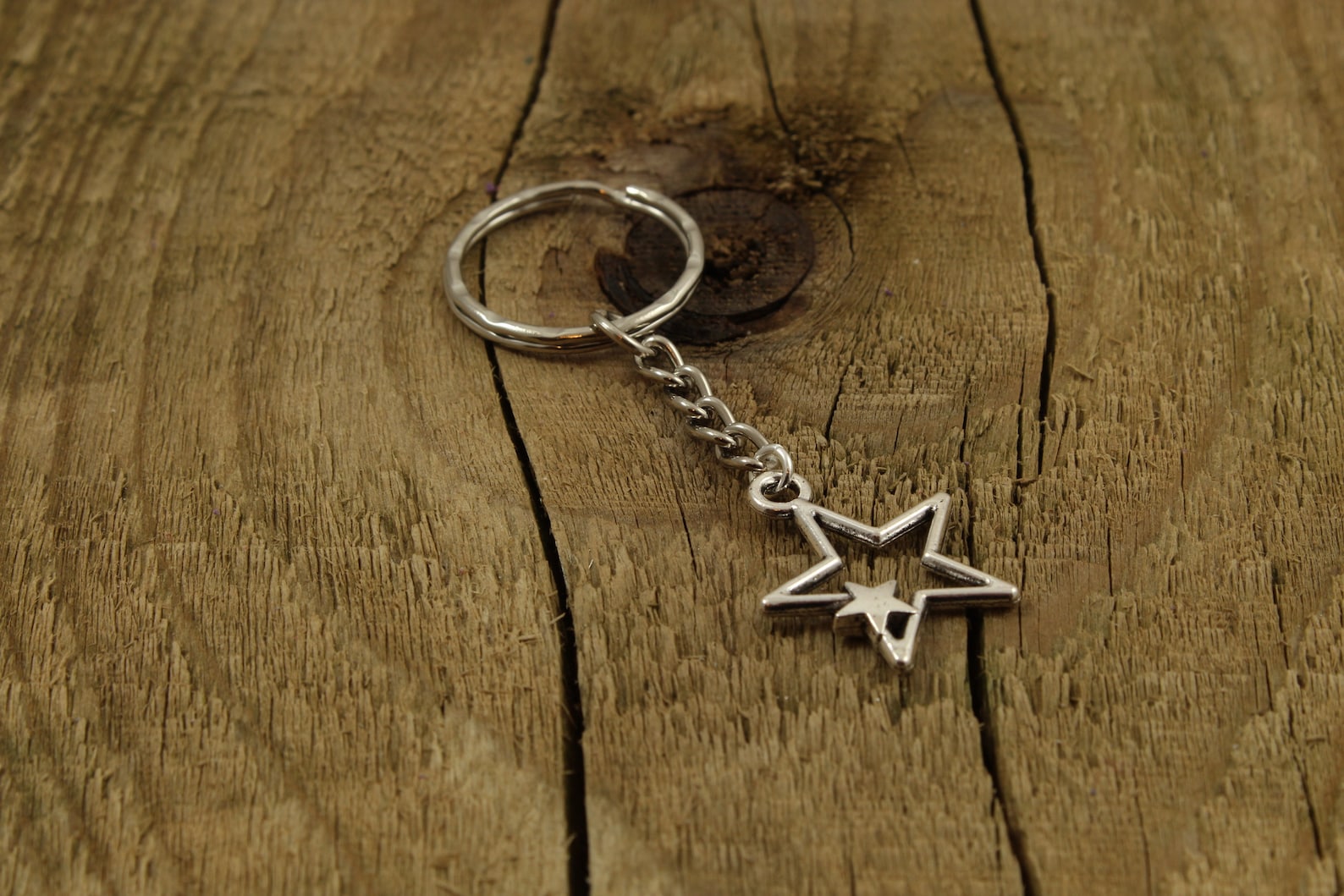Star Keyring Star Keychain Silver Star Keyring Star Gift - Etsy