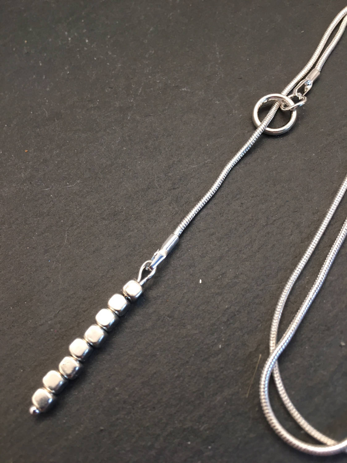 Silver Lariat Necklace, Delicate Silver Lariat Necklace, Adjustable ...