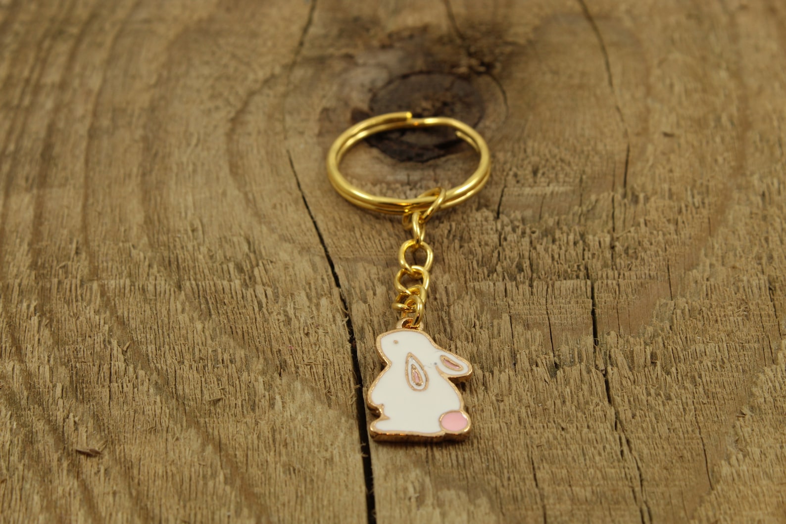 Cute Bunny Keyring, Rabbit Keychain, Gold Bunny Keyring, Rabbit Keyring ...