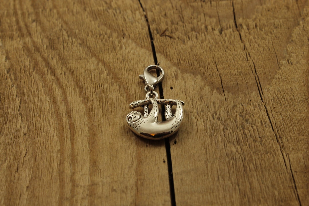 Sloth Zipper Charm, Sloth Clip, Zipper Charm, Sloth Zip Charm, Silver ...