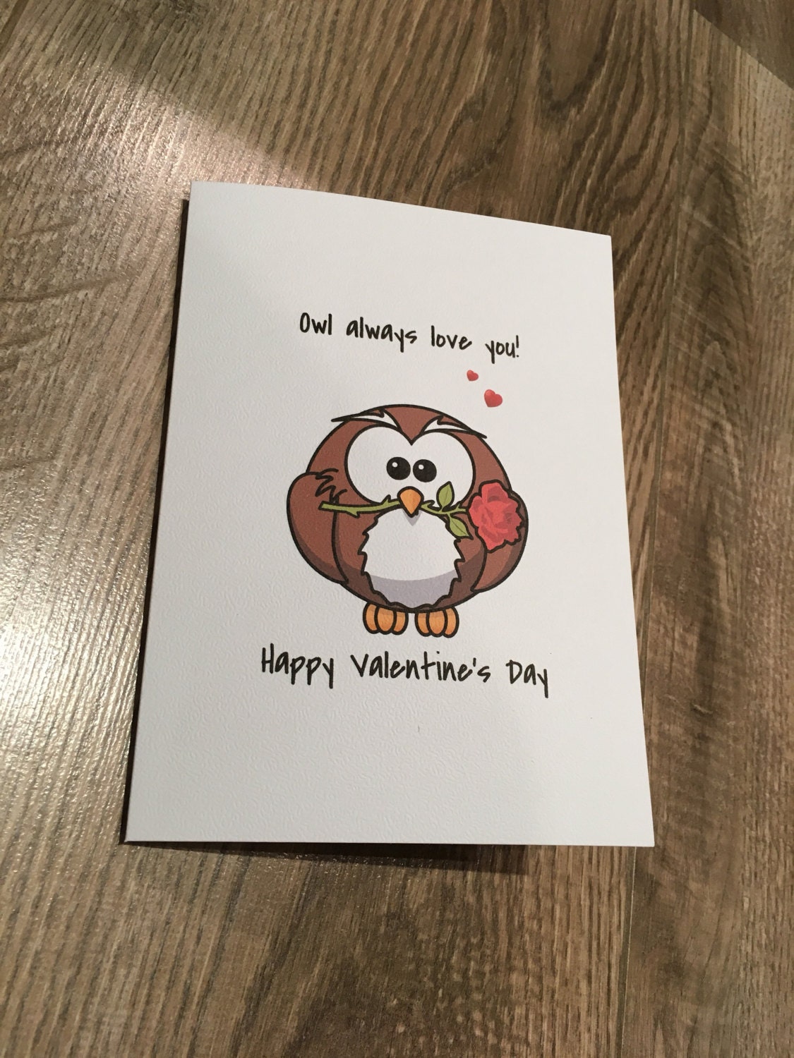Owl Valentines card owl themed Valentine card owl love card | Etsy