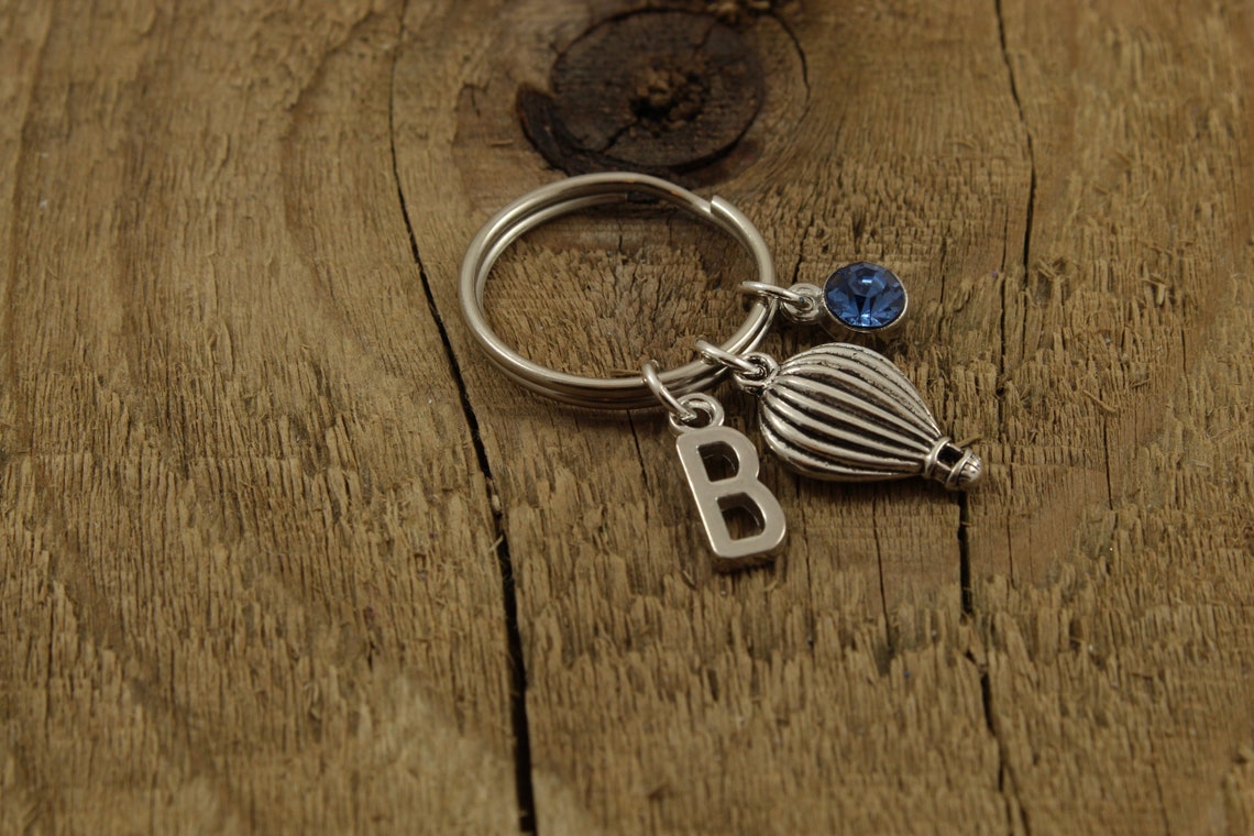Hot Air Balloon Keyring, Hot Air Balloon Keychain, Personalised Keyring ...