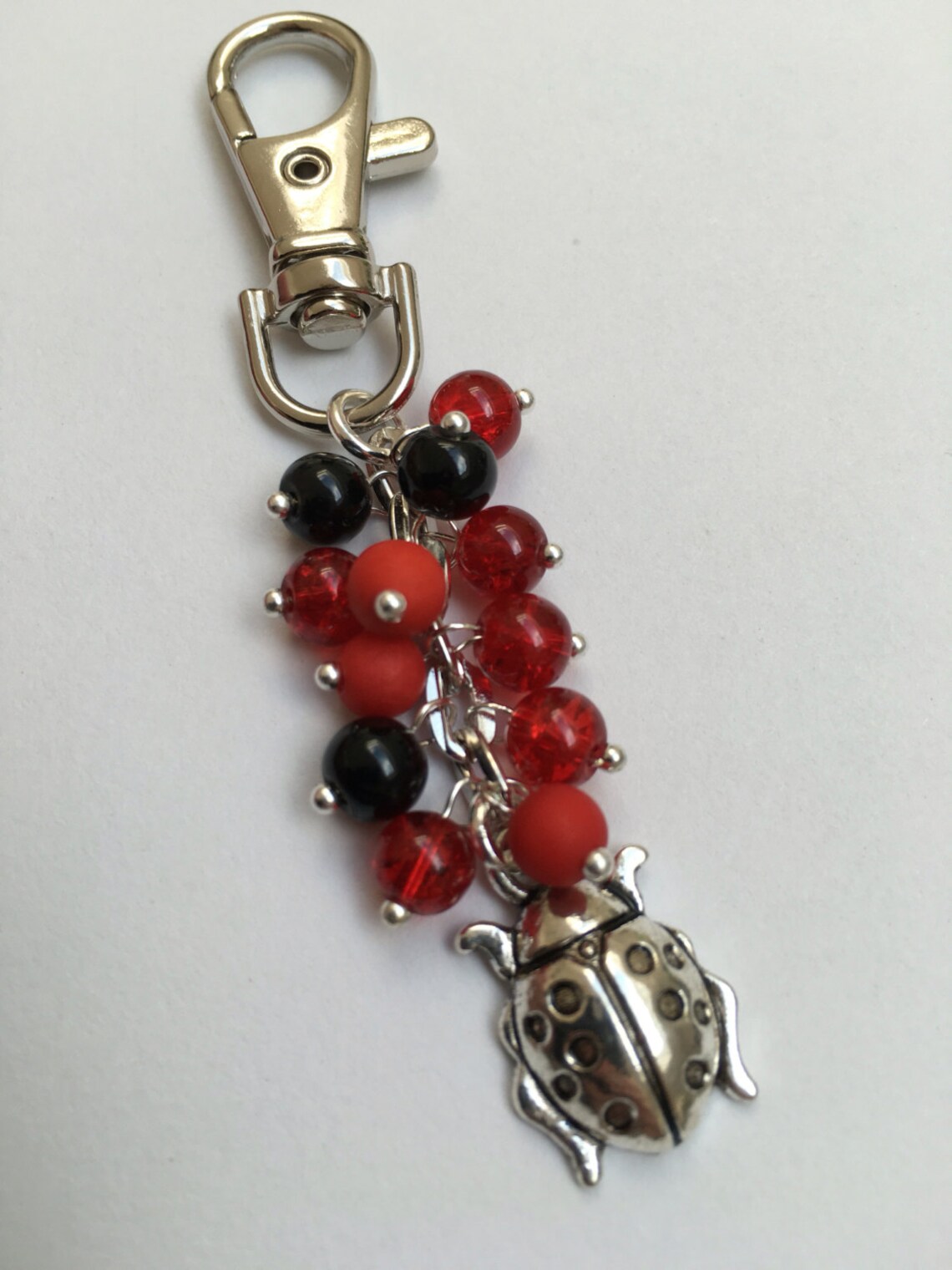 Ladybird Bag Charm Silver Ladybird Keyring Ladybird Charm - Etsy UK