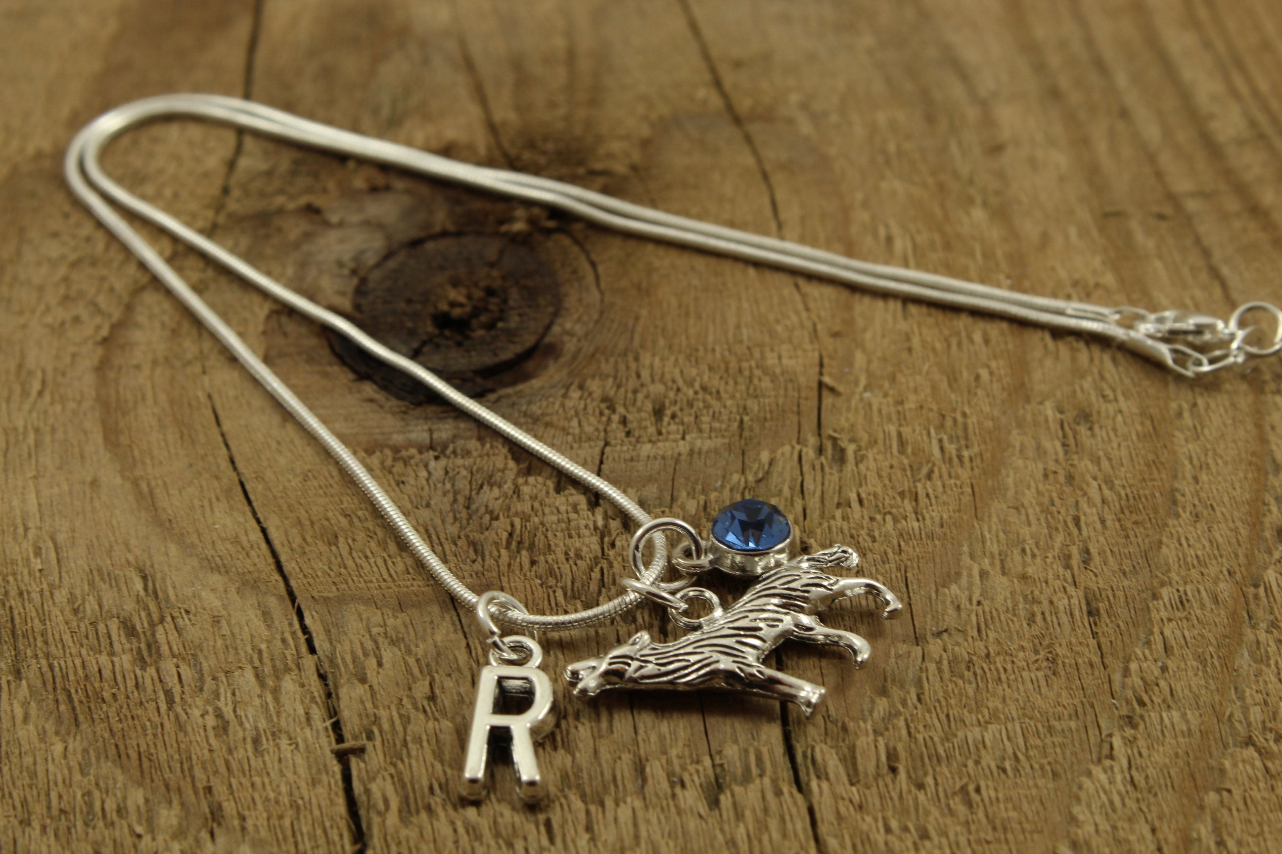 Wolf Necklace, Wolf Pendant, Wolf Charm, Personalised Necklace, Initial ...