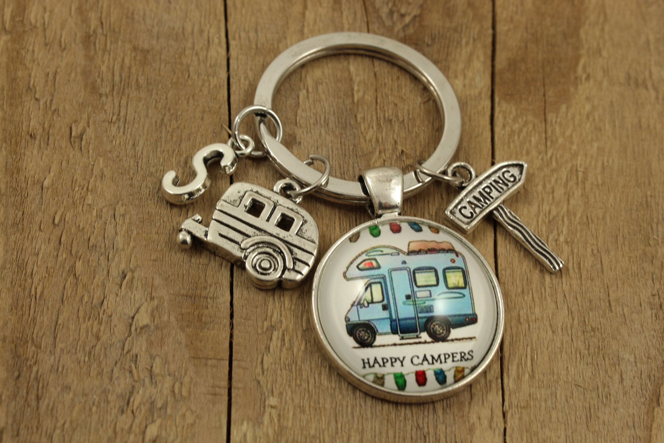 Happy Camper Caravan Keyring Caravan Keychain Caravan Gift - Etsy Singapore