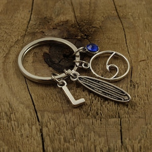 Surfer Keyring, Surfer Keychain, Surfer Keychain, Personalised Gift ...