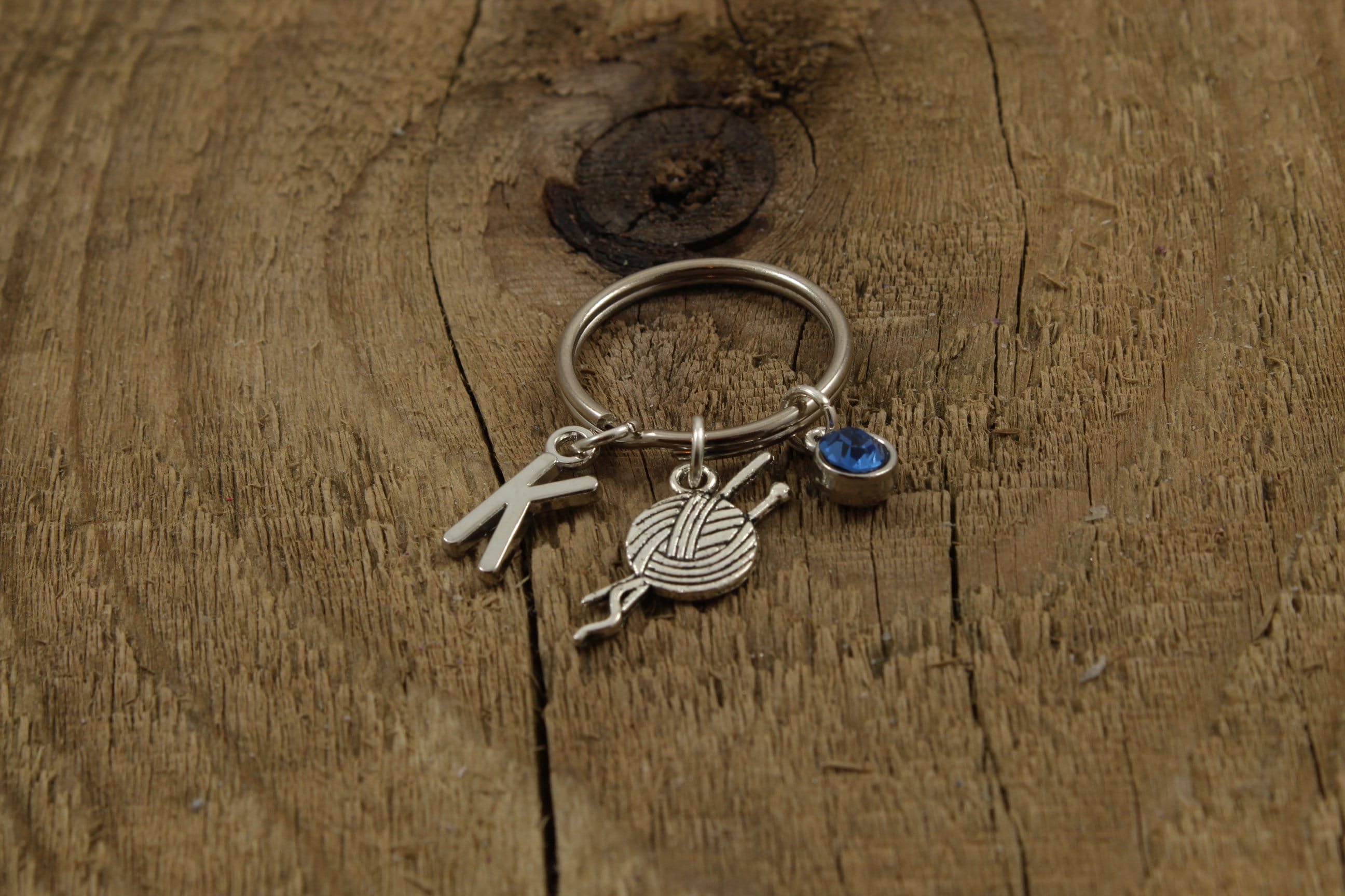 Knitting Keyring, Knitting Keychain, Personalized Knitter Keyring ...