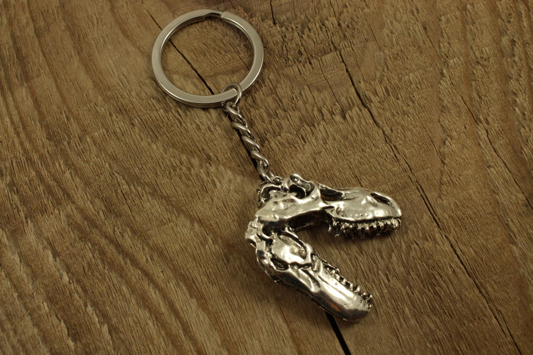 Tyrannosaurus Keychain, T-rex Skull Keyring, Large Dinosaur Keyring ...