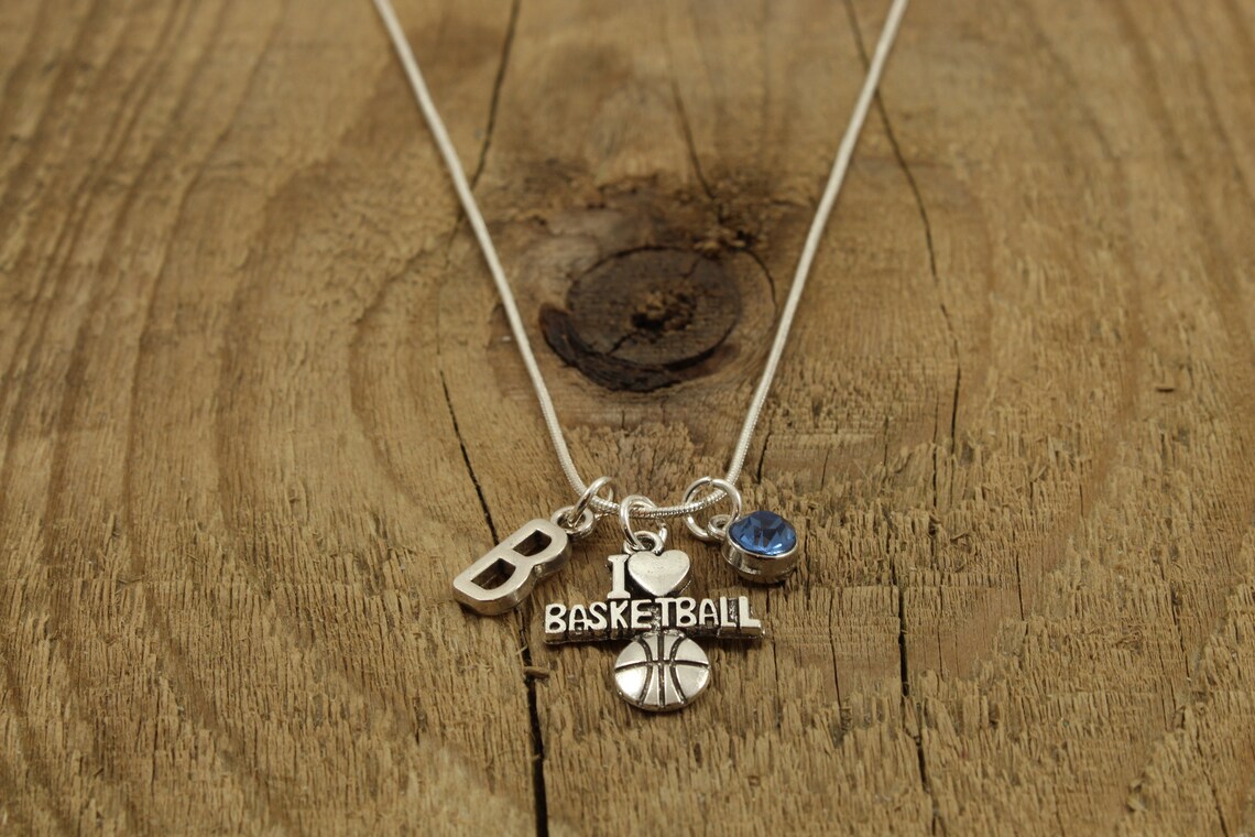 Basketball Necklace, Basketball Pendant, I Love Basketball ...