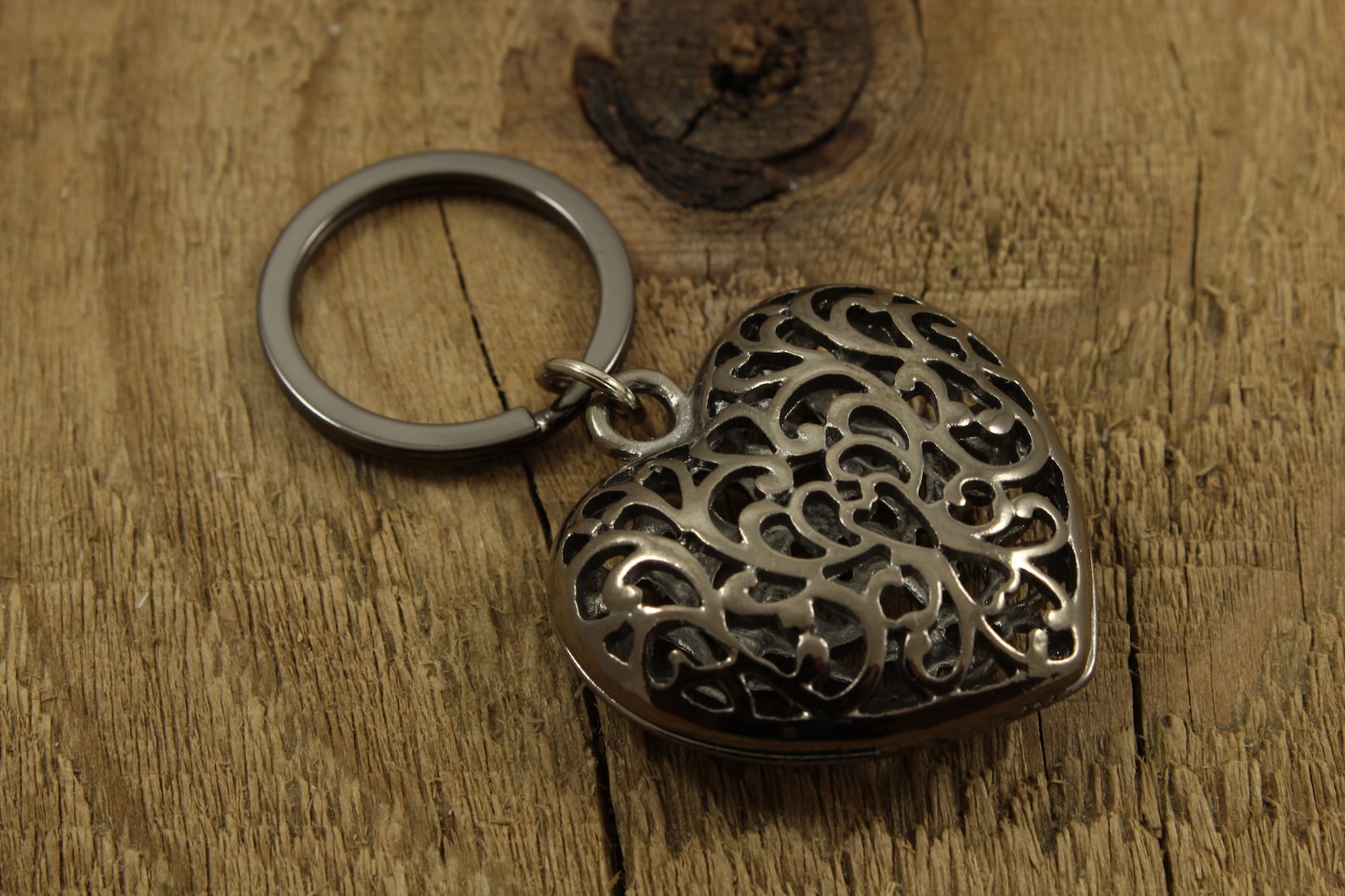 3d Heart Keyring, Heart Keychain, 3d Heart Keychain, Silver Heart ...