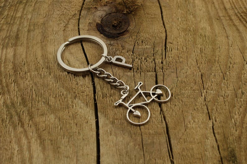 Cyclist Keyring, Bicycle Keychain, Bike Keychain, Personalised Cyclist ...