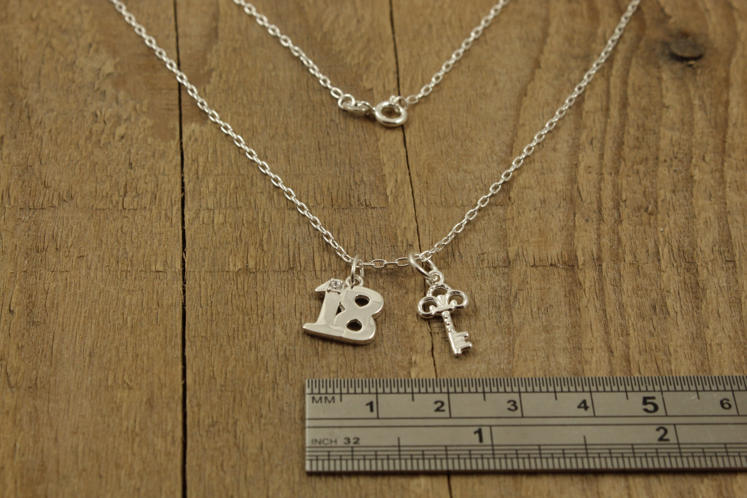 Sterling Silver 18 Necklace, 18th Birthday Gift, 18th Birthday Necklace ...