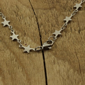 Silver Star Chain Necklace, Silver Star Necklace, Star Jewellery, Star ...