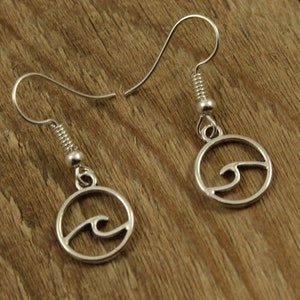Silver Wave Earrings, Wave Earrings, Crest of Wave Earrings, Wave ...