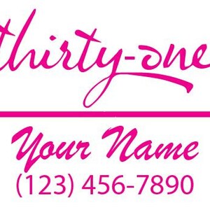 Thirty-one Vinyl Decal (personalized) - Etsy