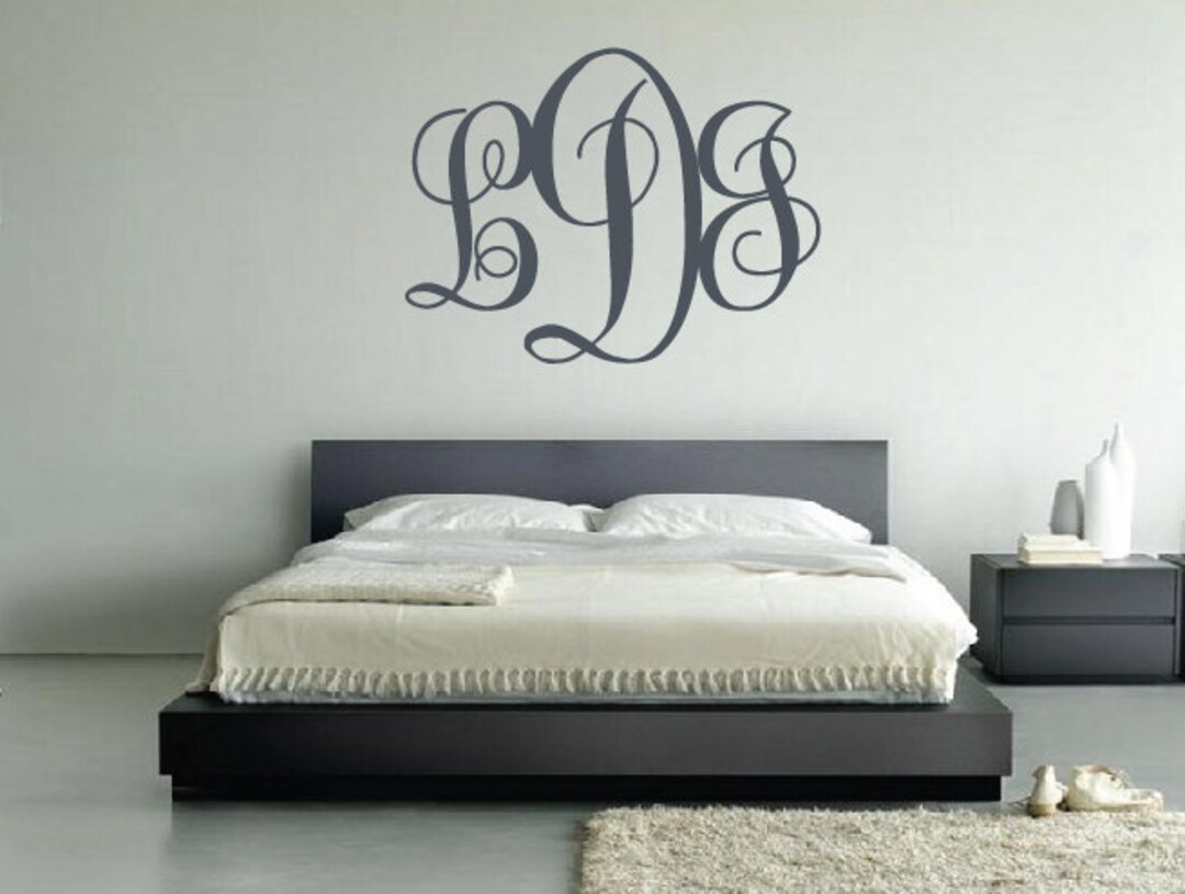 Monogram Initials Vinyl Wall Decal - Etsy