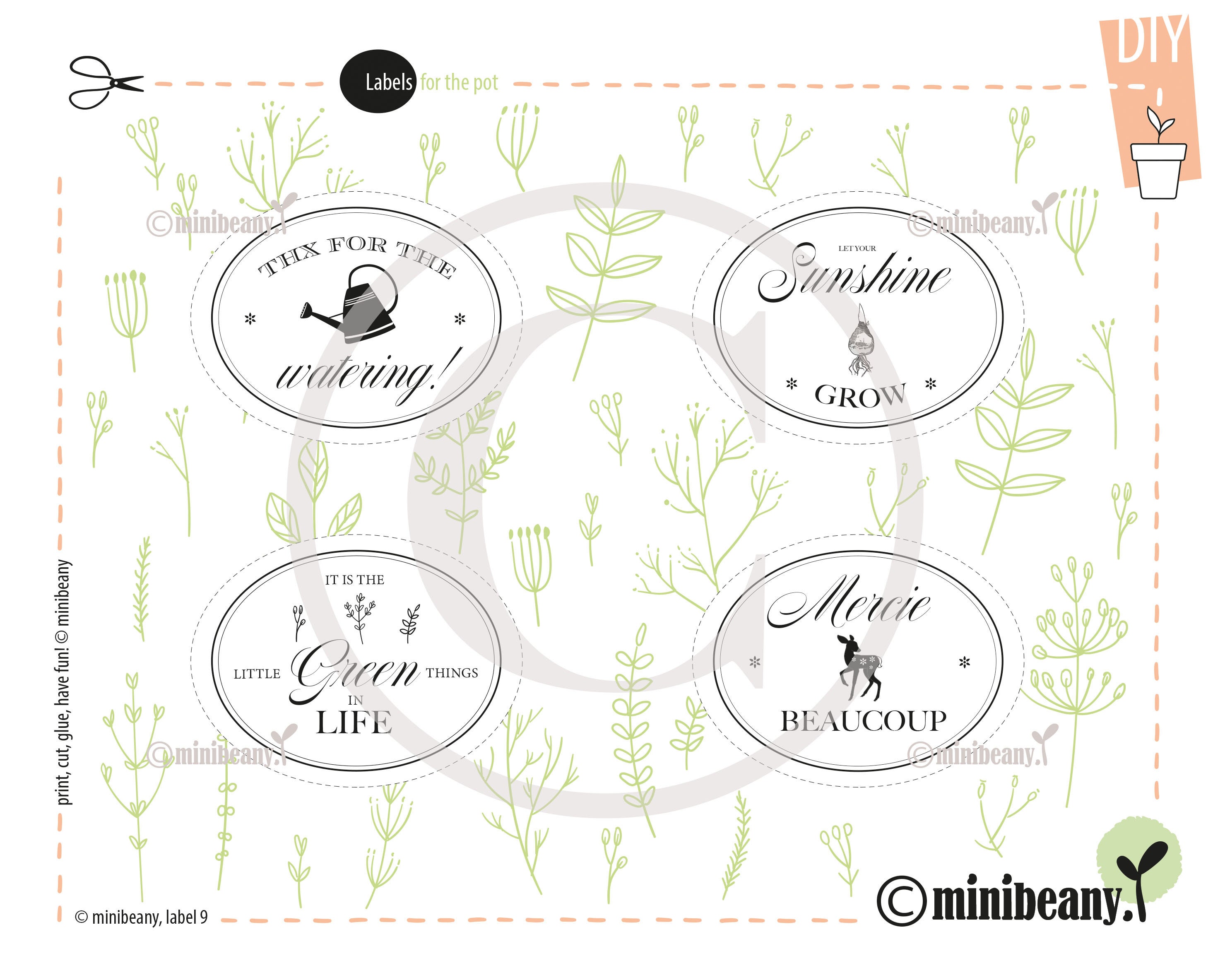 Labels for the Pot Assortment Labels for Flower Pots Flower Pot Label ...