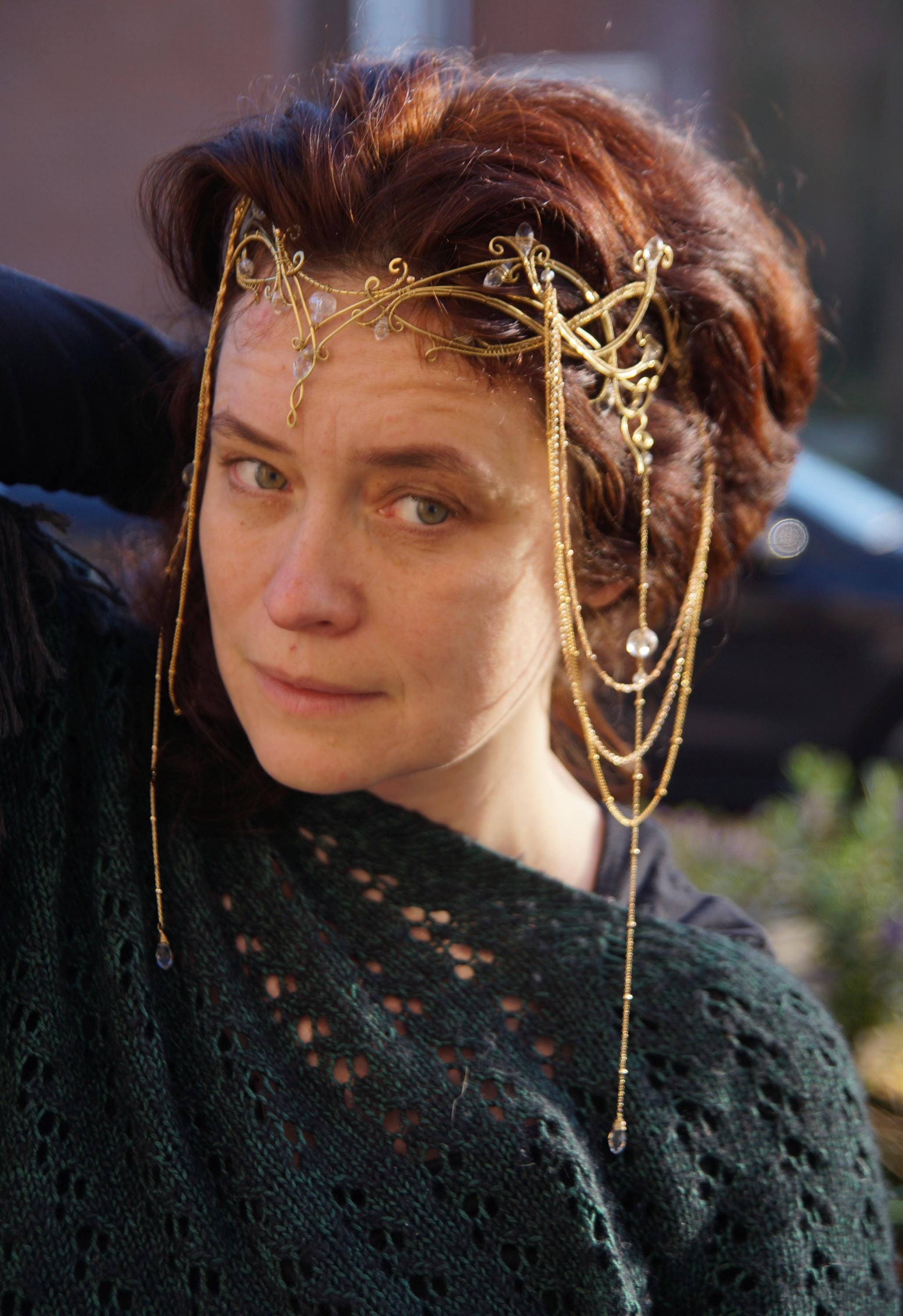 Elven Crown With Chains. Elf Tiara, Medieval Circlet, Coronet, Elvish ...